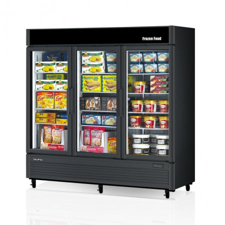 UPRIGHT GLASS 3 DOOR MERCHANDISER FREEZER – Super-modern