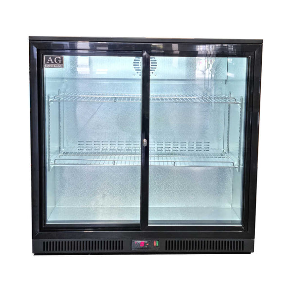 Twin Sliding Door Bar Fridge - Black Body & Doors – Super-modern