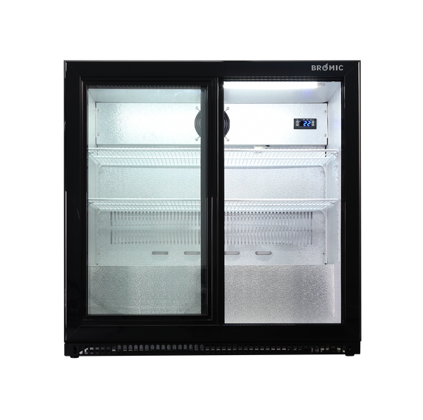 Back Bar Fridge - 190L - 2 Doors - Sliding - Glass – Super-modern