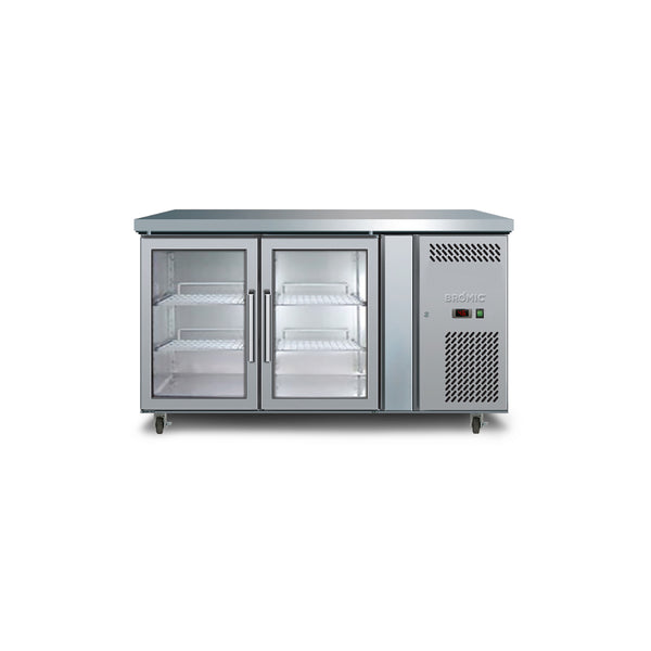 Under Bench Display Fridge - 282L - 2 Doors - Glass - Hinged Door ...